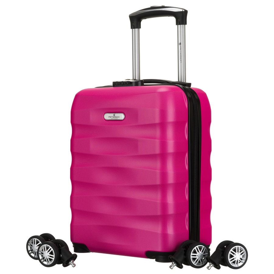 Mała, różowa walizka kabinowa z wysuwaną rączką teleskopową - Peterson | Zamów na Rovicky.eu