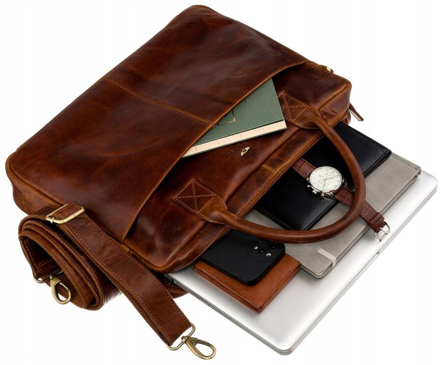 Biznesowa, skórzana torba męska na laptopa - Peterson | Zamów na Rovicky.eu